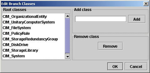 To add a branch class to the Instance Tree , enter its name in the Add ...